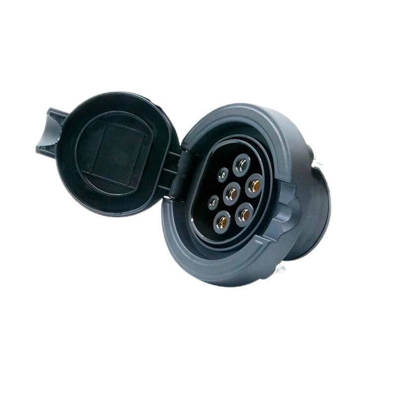 Tipe 2 Female EV Socket IEC 62196-2 EV Inlet Pengisian untuk EV Charger ...